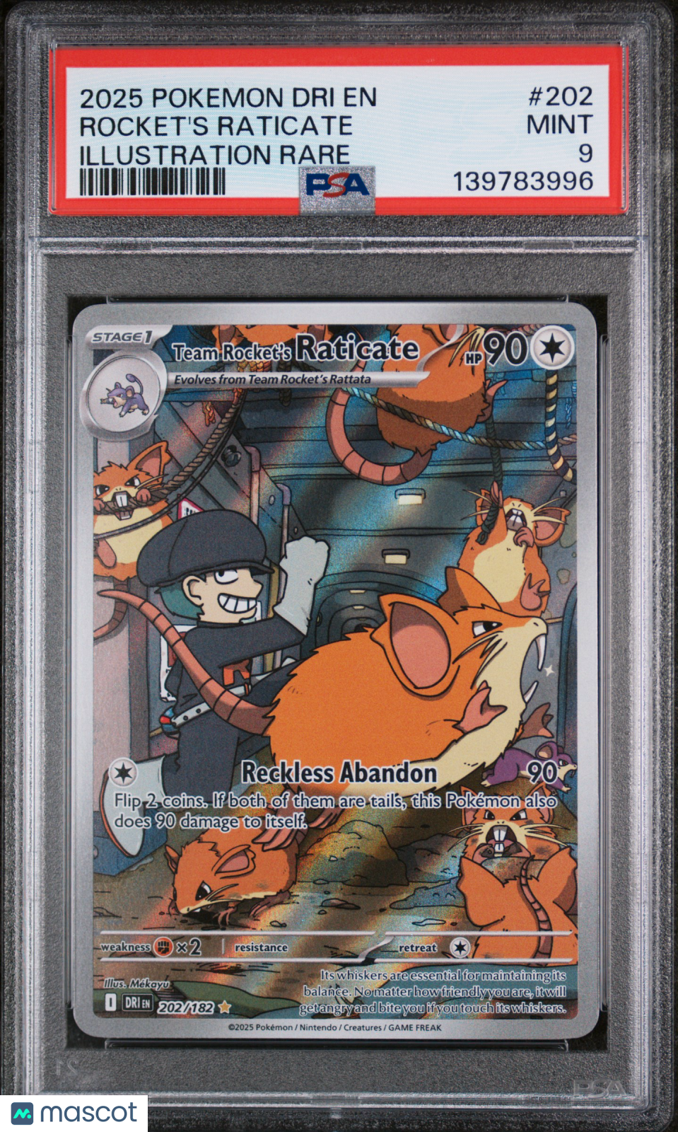 2025 Pokemon Dri EN-Destined Rivals Rocket's Raticate Illustration Rar ...