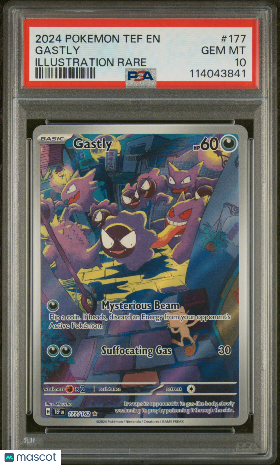 2024 Pokemon Tef EN-Temporal Forces Gastly Illustration Rare PSA 10 #1 ...