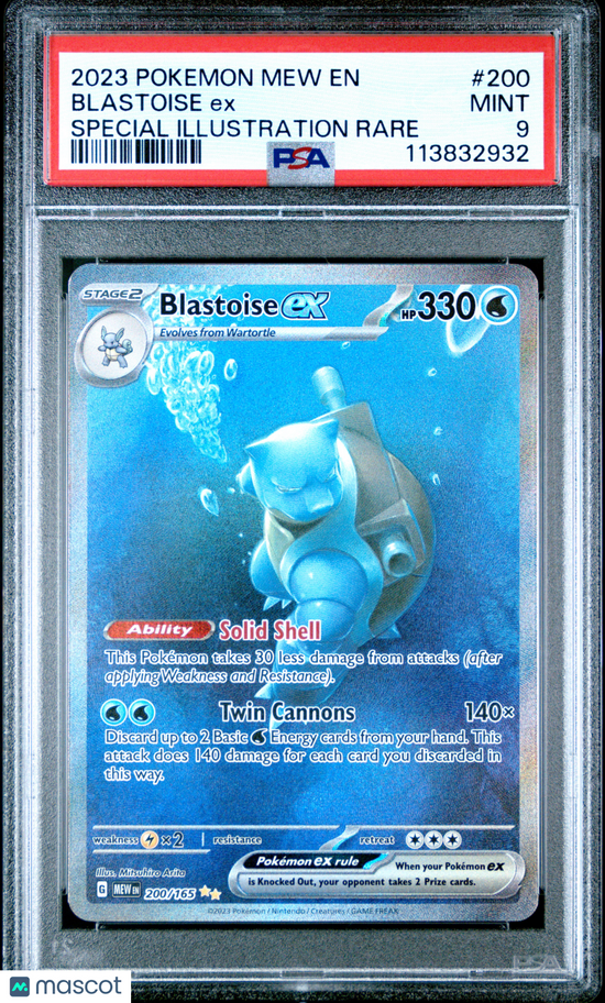 2023 Pokemon Mew EN-151 Blastoise EX Special Illustration Rare PSA 9 ...